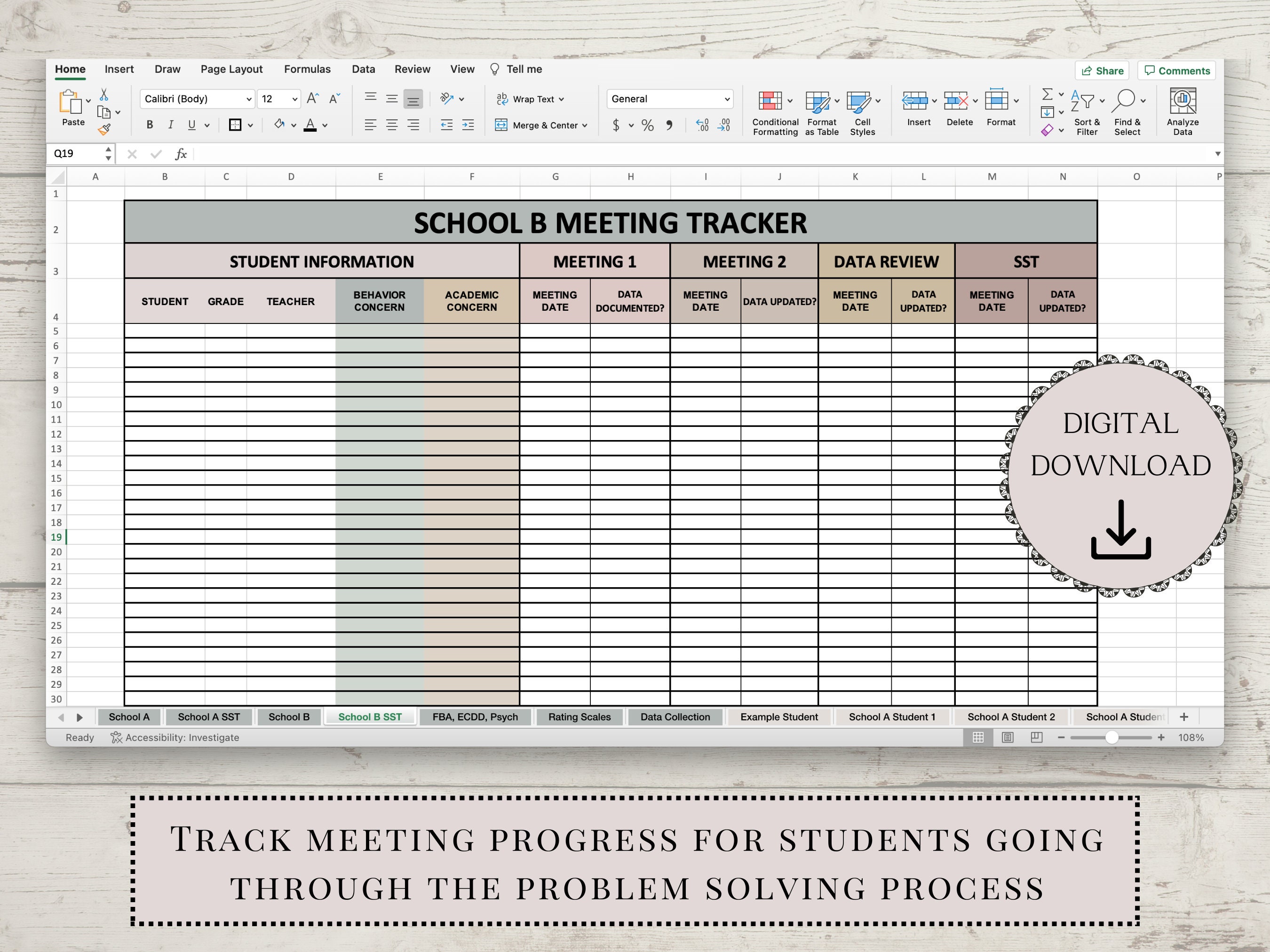 School Psychologist Caseload Spreadsheet | MULTIPLE SCHOOLS | Editable ...