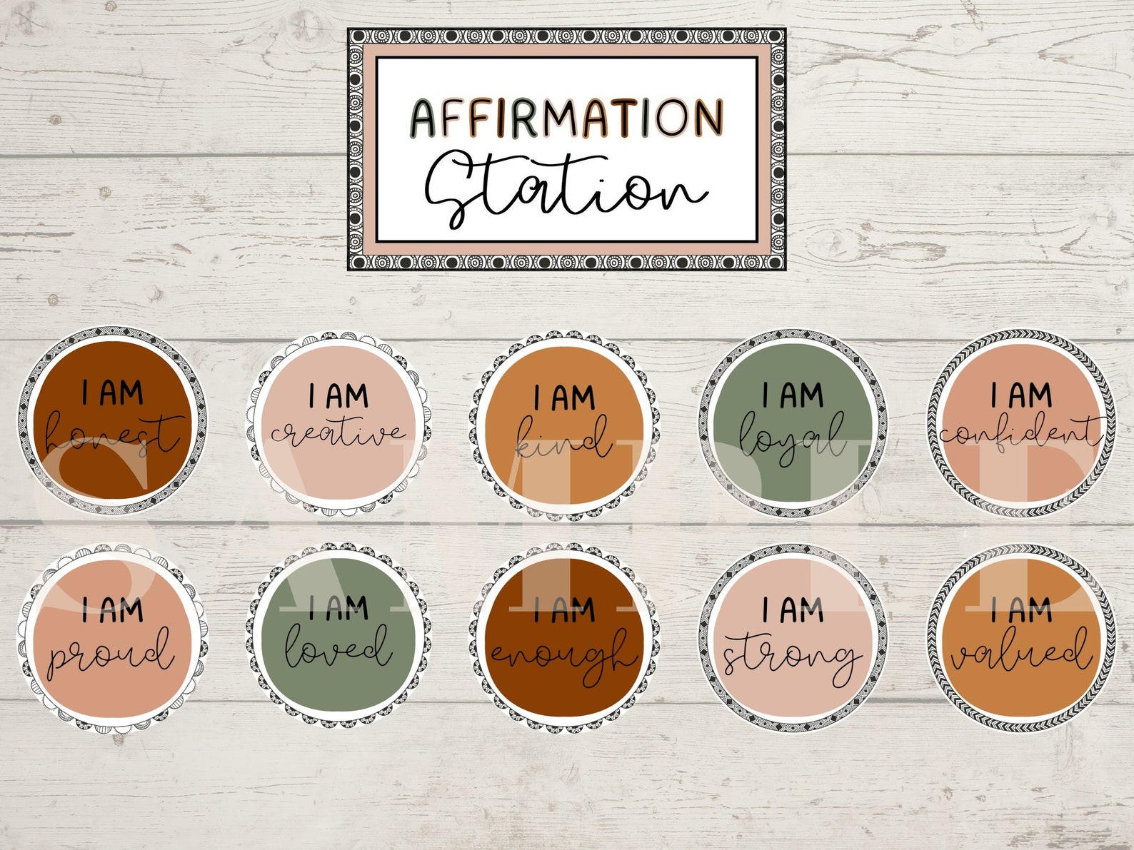 Natural Boho Affirmation Station Classroom Decor Digital Download ...