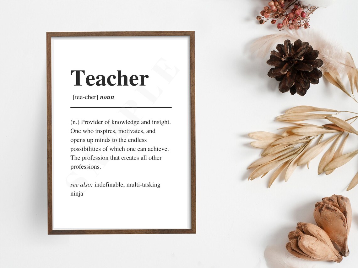 Teacher Definition | Printable Poster | Digital Download | Classroom ...