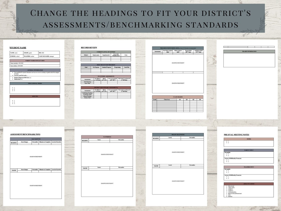 Student Record Review Editable Template | Microsoft Word | Special ...
