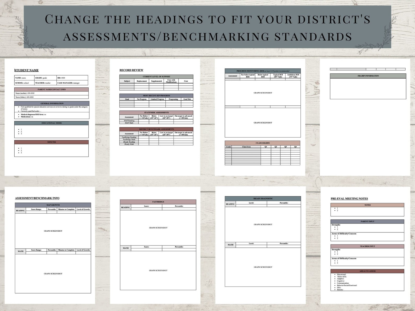Student Record Review Editable Template | Microsoft Word | Special ...