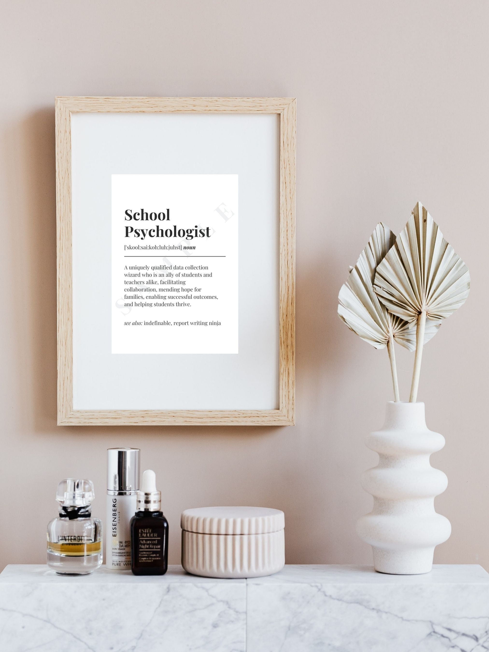 School Psychologist Definition Art Print, Psychology Office Decor ...