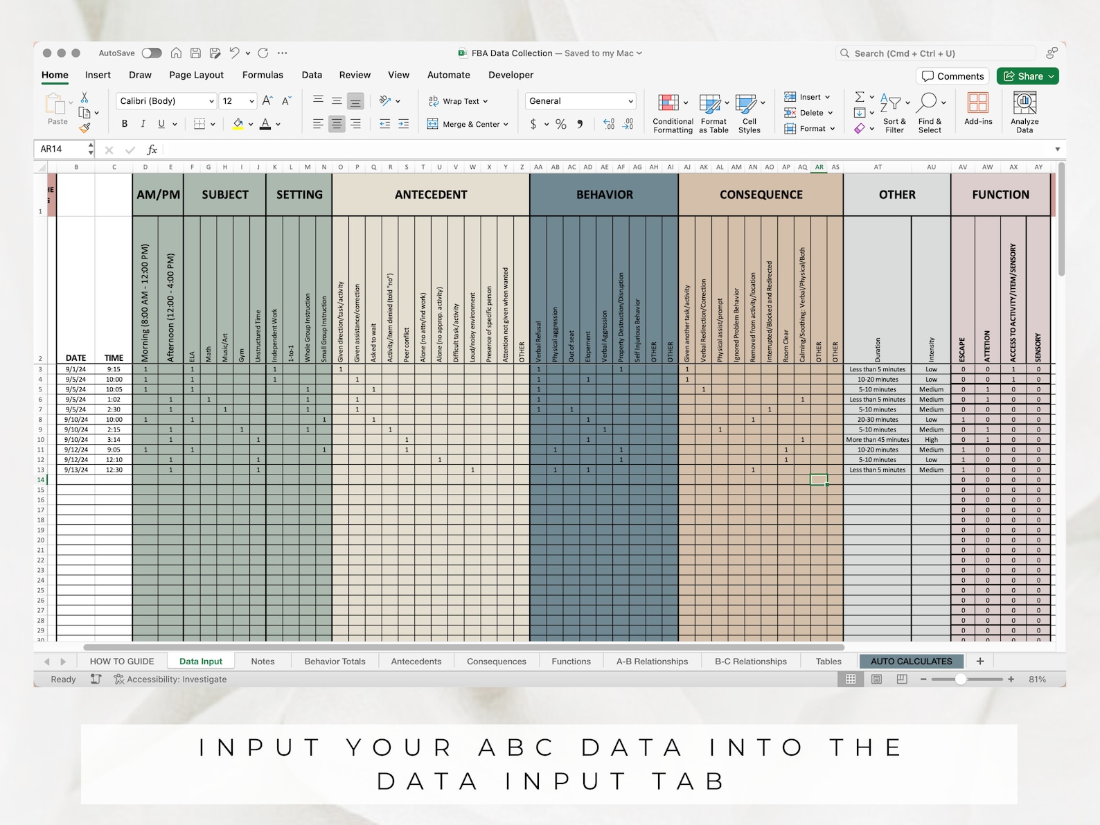 FBA Data Spreadsheet | Microsoft Excel | Automatically Generates ...