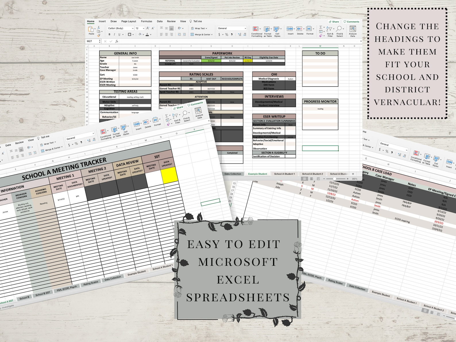 School Psychologist Caseload Spreadsheet | MULTIPLE SCHOOLS | Editable ...
