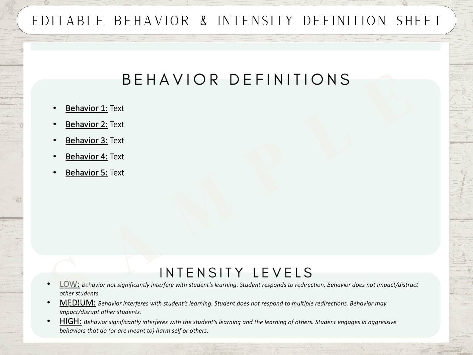 Editable ABC Data Collection Sheets | Unstructured & Structured | FBA ...