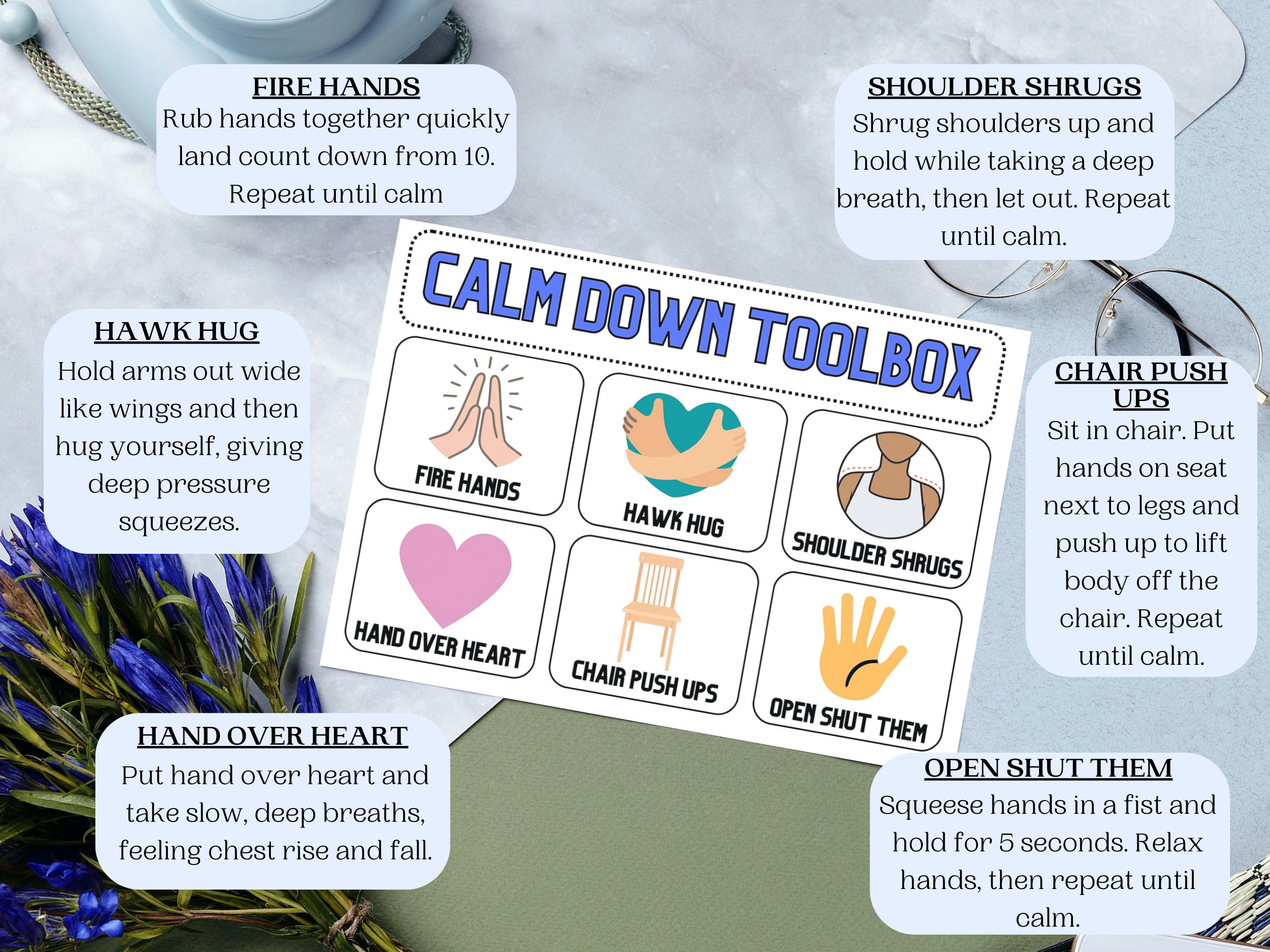 Calm Down Toolbox | Break Card | Visual Prompt | Digital Download ...