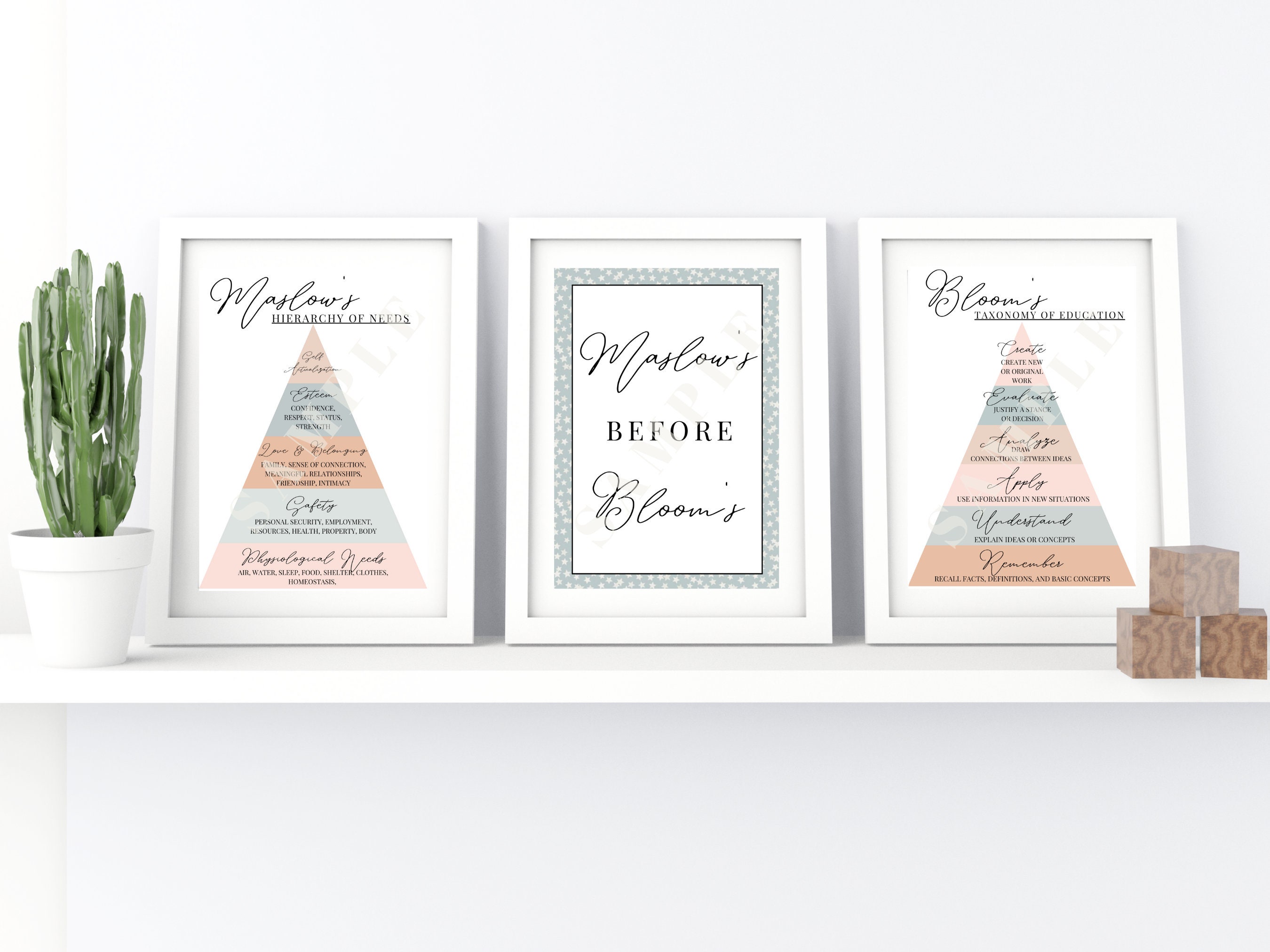 Cute Flower Boho Elementary School Psychologist Posters Door Signs Do ...