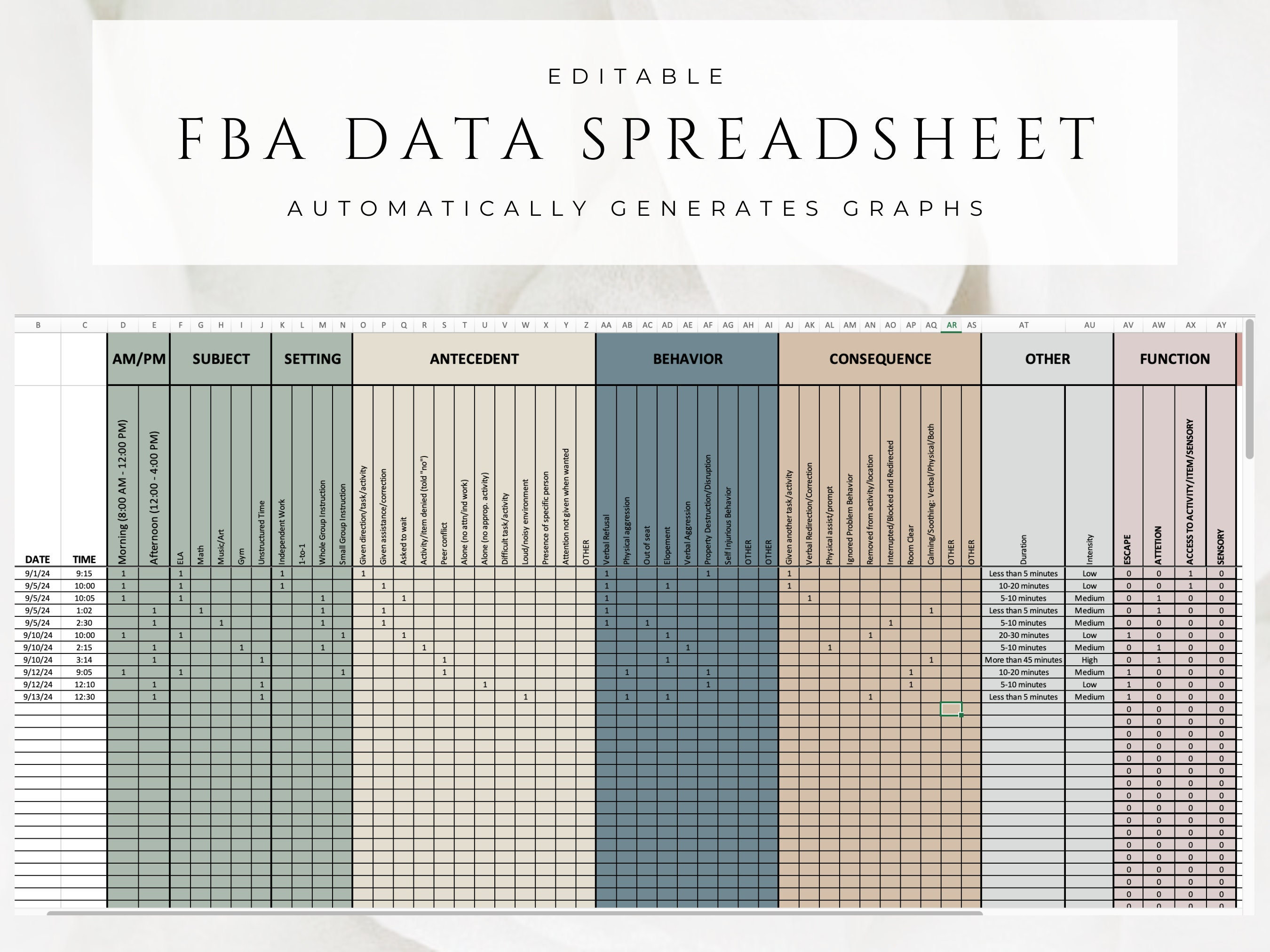FBA Data Spreadsheet | Microsoft Excel | Automatically Generates ...