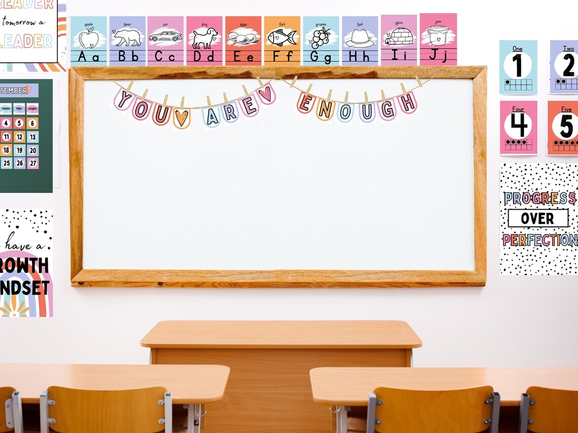 Bright Color Classroom Bundle Digital Download Decorations - Etsy