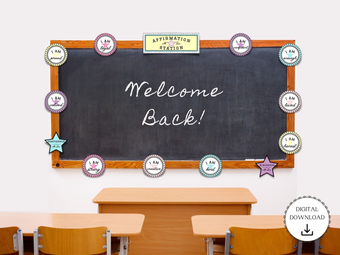 Colorful Affirmation Station | All Star Theme | Bright | Classroom ...