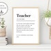 Teacher Definition | Printable Poster | Digital Download | Classroom ...