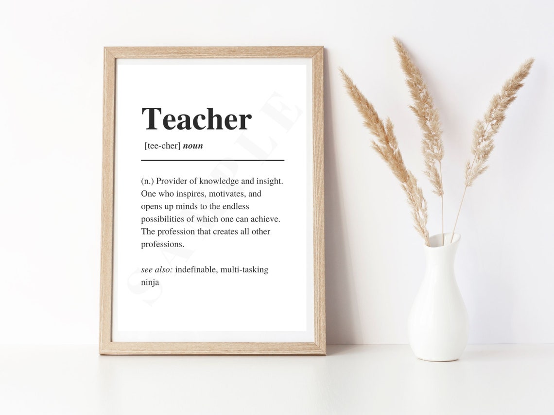 Teacher Definition | Printable Poster | Digital Download | Classroom ...