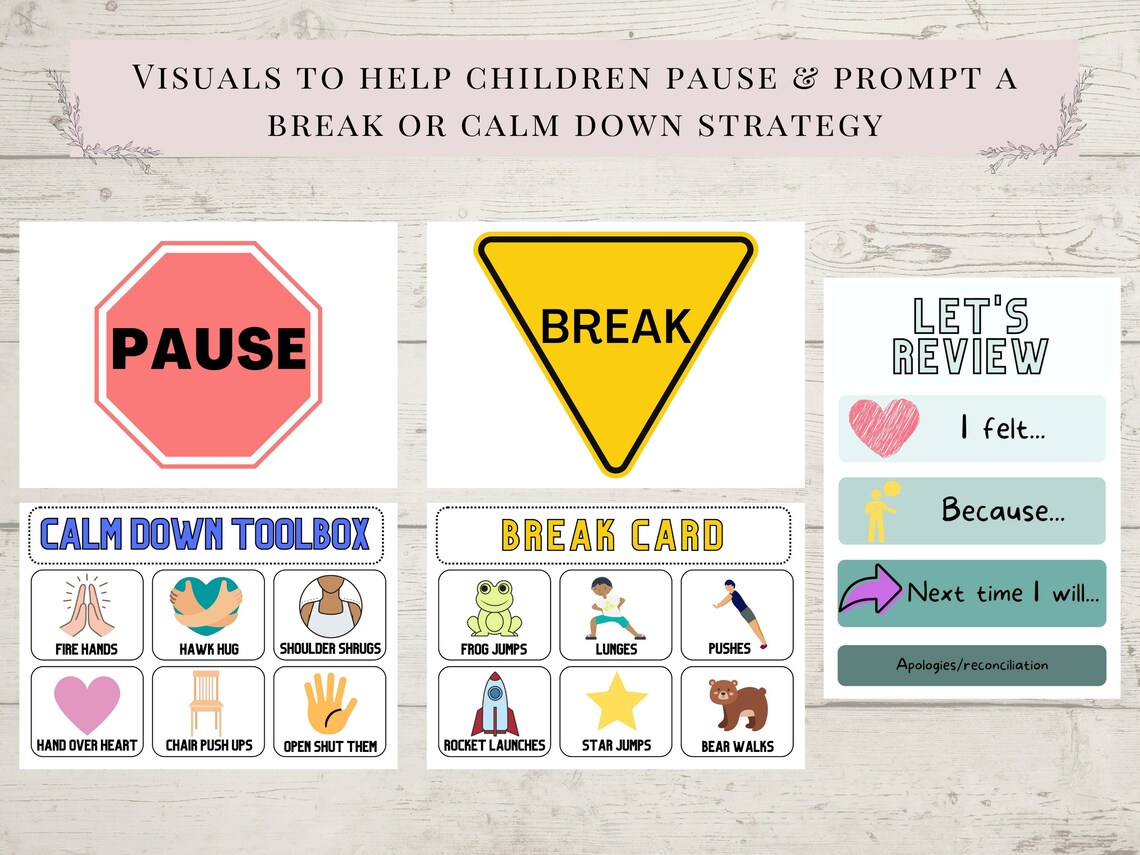 Calm Down Toolbox Break Card Visual Prompt Digital Download Coping ...