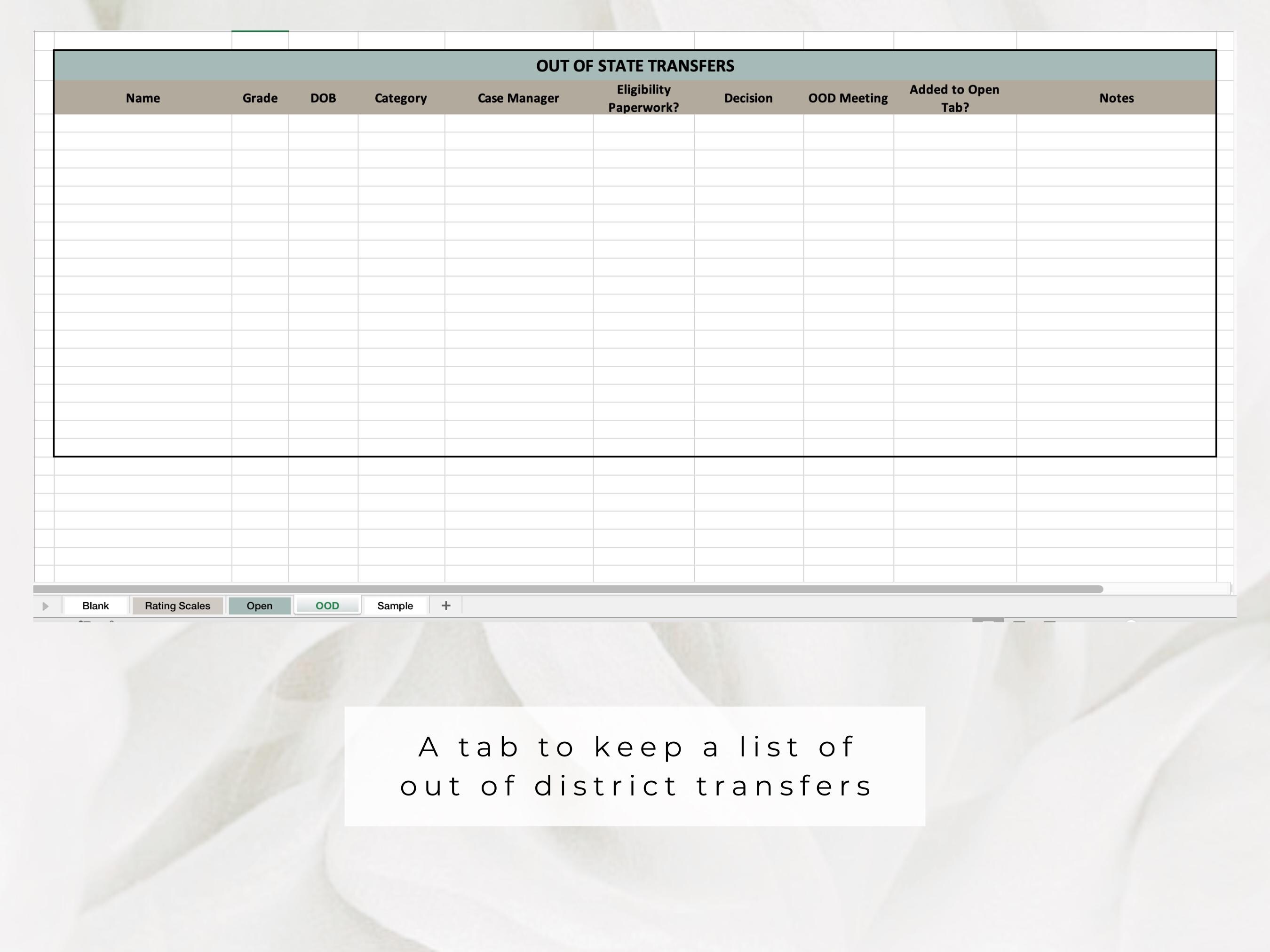 School Psychologist Caseload Spreadsheet | Student Tracker (editable ...