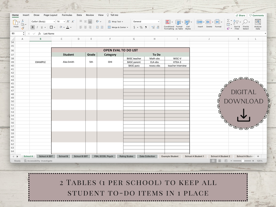 School Psychologist Caseload Spreadsheet MULTIPLE SCHOOLS Editable ...