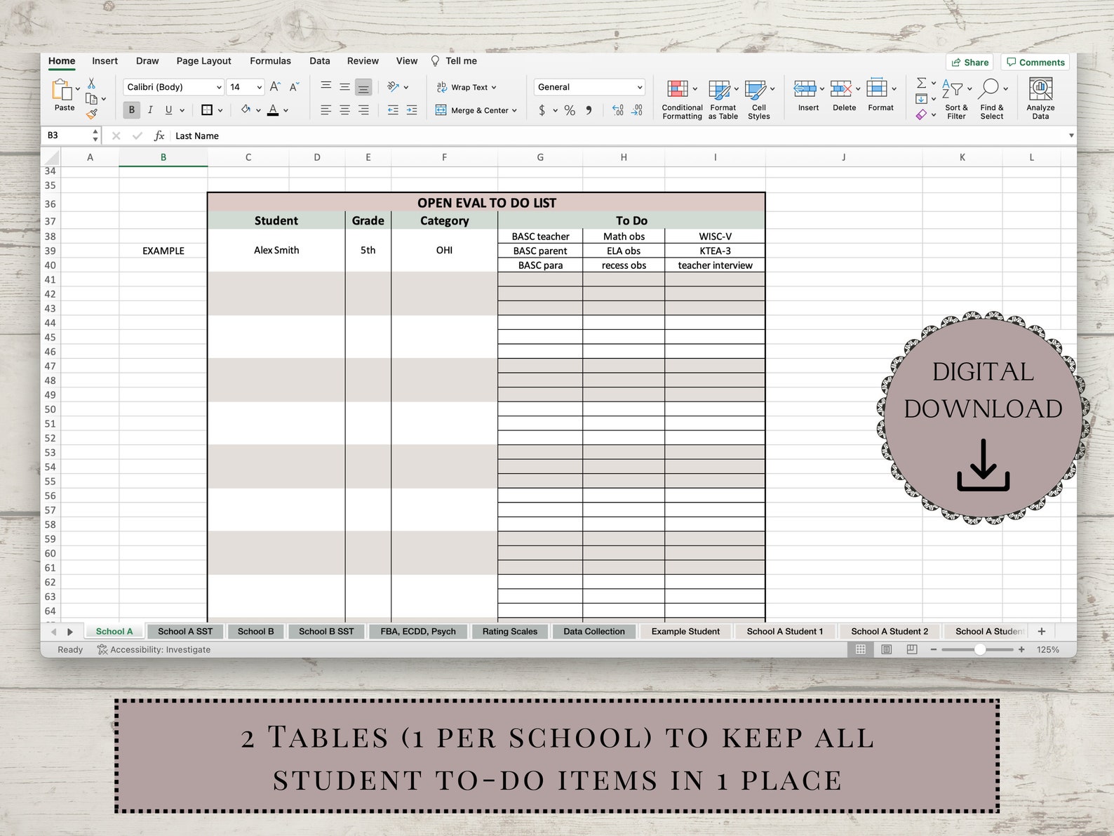 School Psychologist Caseload Spreadsheet | MULTIPLE SCHOOLS | Editable ...