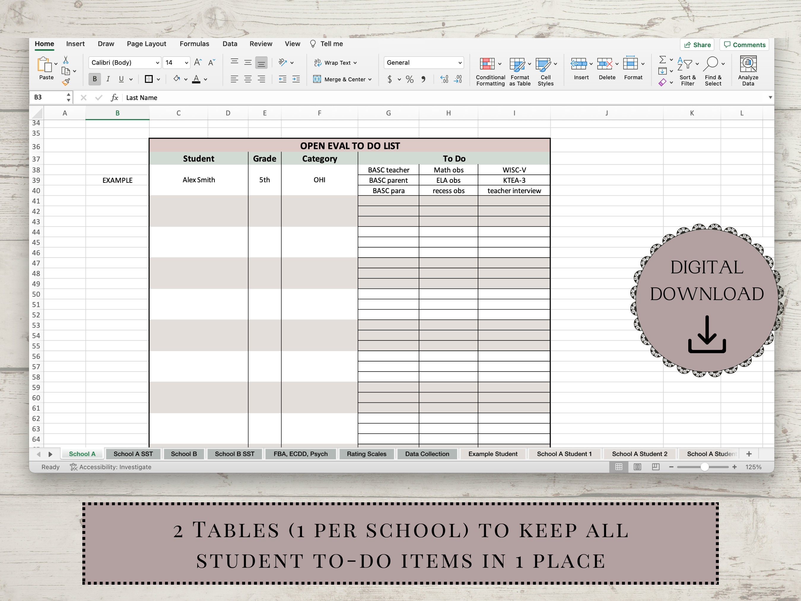School Psychologist Caseload Spreadsheet | MULTIPLE SCHOOLS | Editable ...