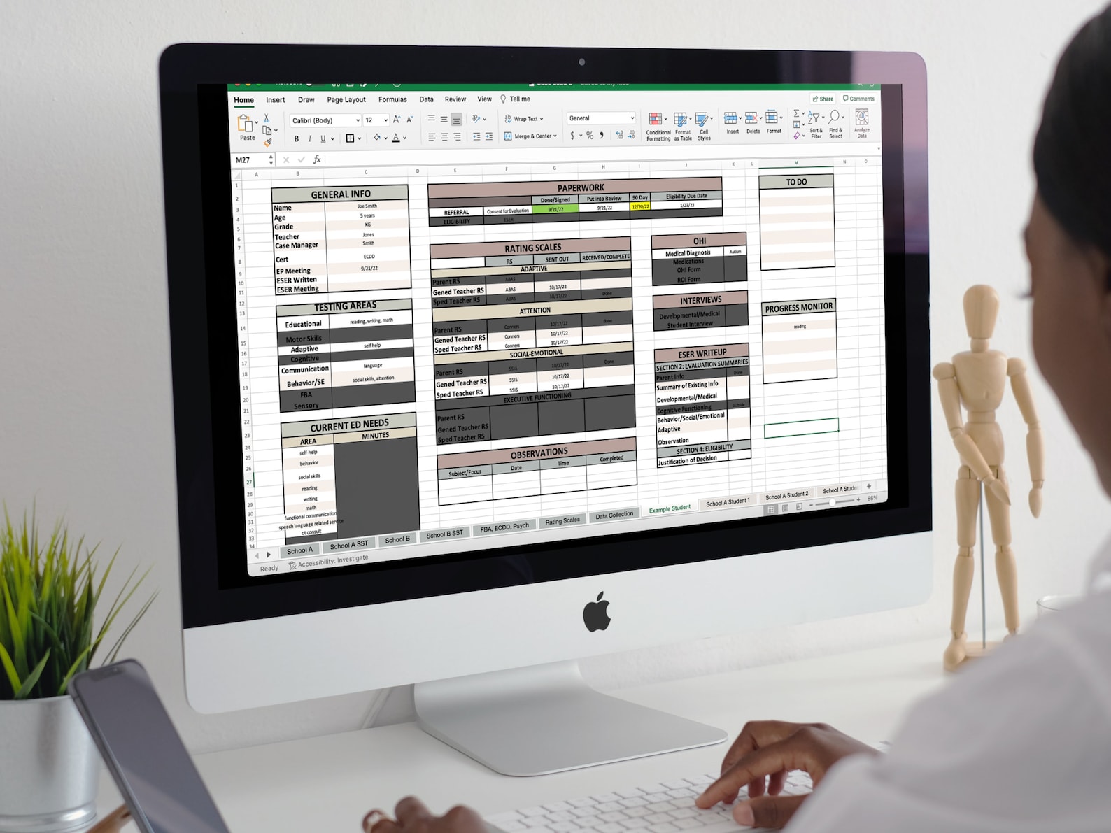 School Psychologist Caseload Spreadsheet | MULTIPLE SCHOOLS | Editable ...