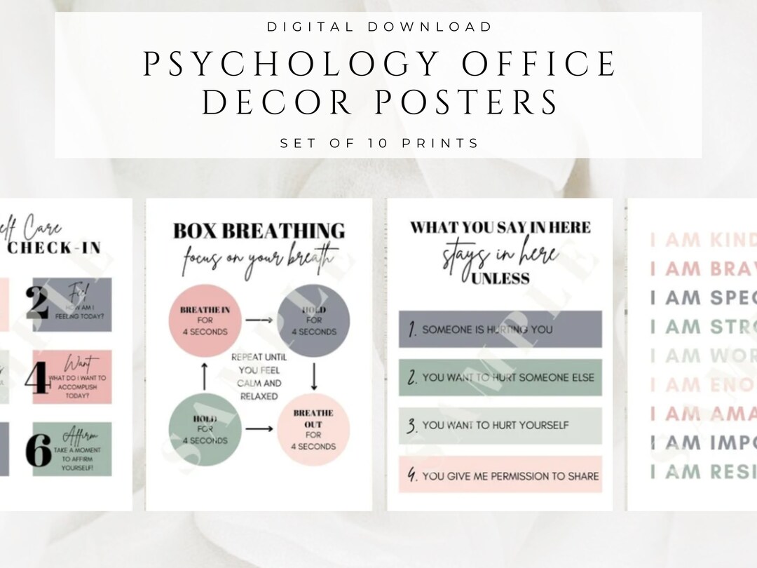 School Psychologist Set of 10 Digital Download Prints Posters Counselor ...