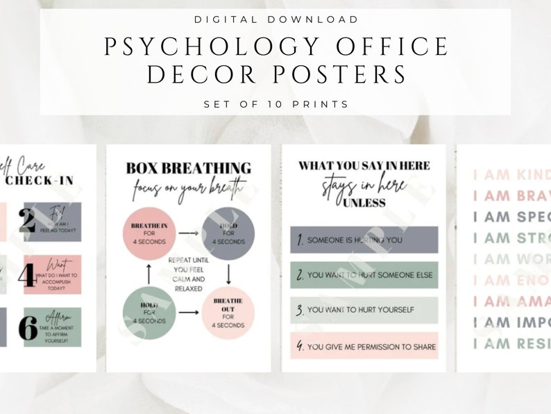 School Psychologist Set of 10 Digital Download Prints Posters Counselor ...