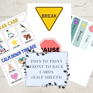 Calm Down Toolbox | Break Card | Visual Prompt | Digital Download ...