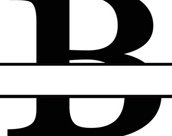 B Split Letter Monogram - Etsy