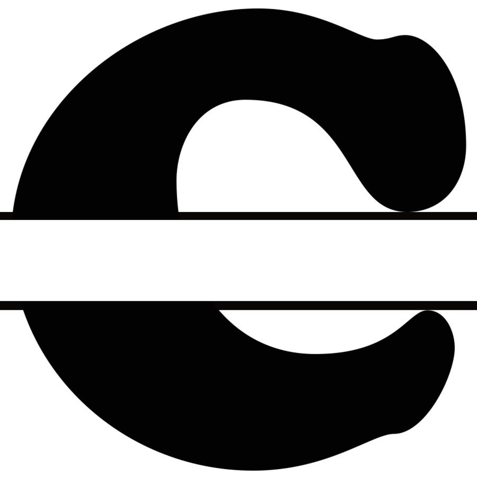 Split Letter C Monogram Cricut - Etsy