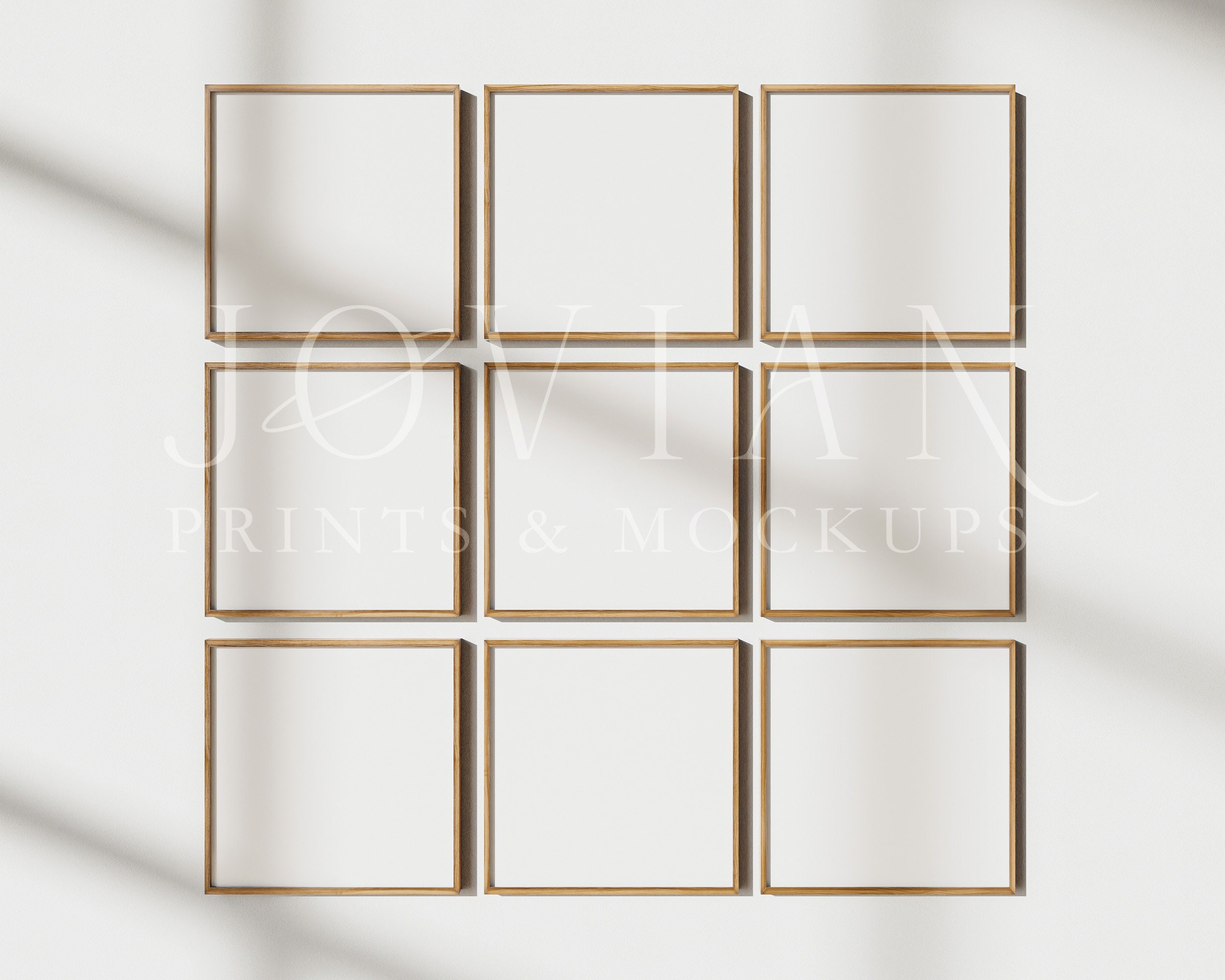 9 Square Frame Mockup Set for Gallery Wall Art Display Soft - Etsy