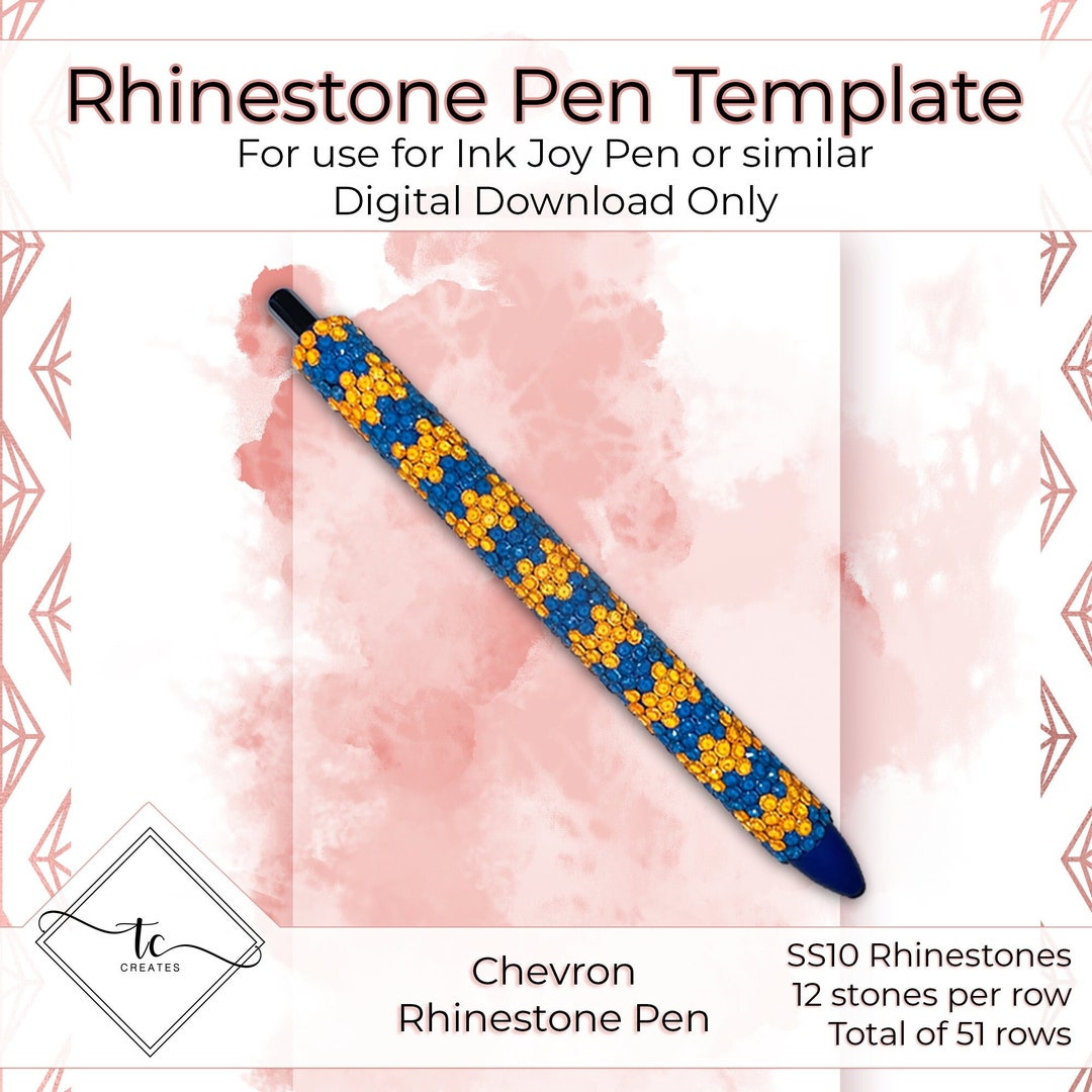 Chevron Rhinestone Pen Template, SS10 Rhinestone Template - Digital ...