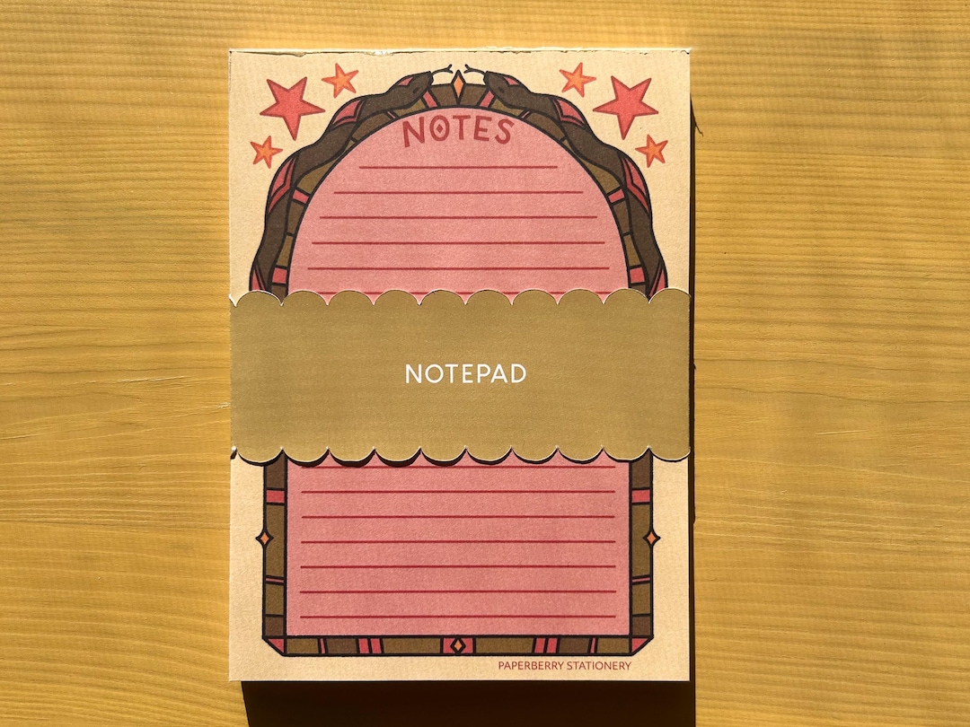 Stars and Snakes - 4x5.5 in Notepad | Stationery | Magdalenejeanne - Etsy