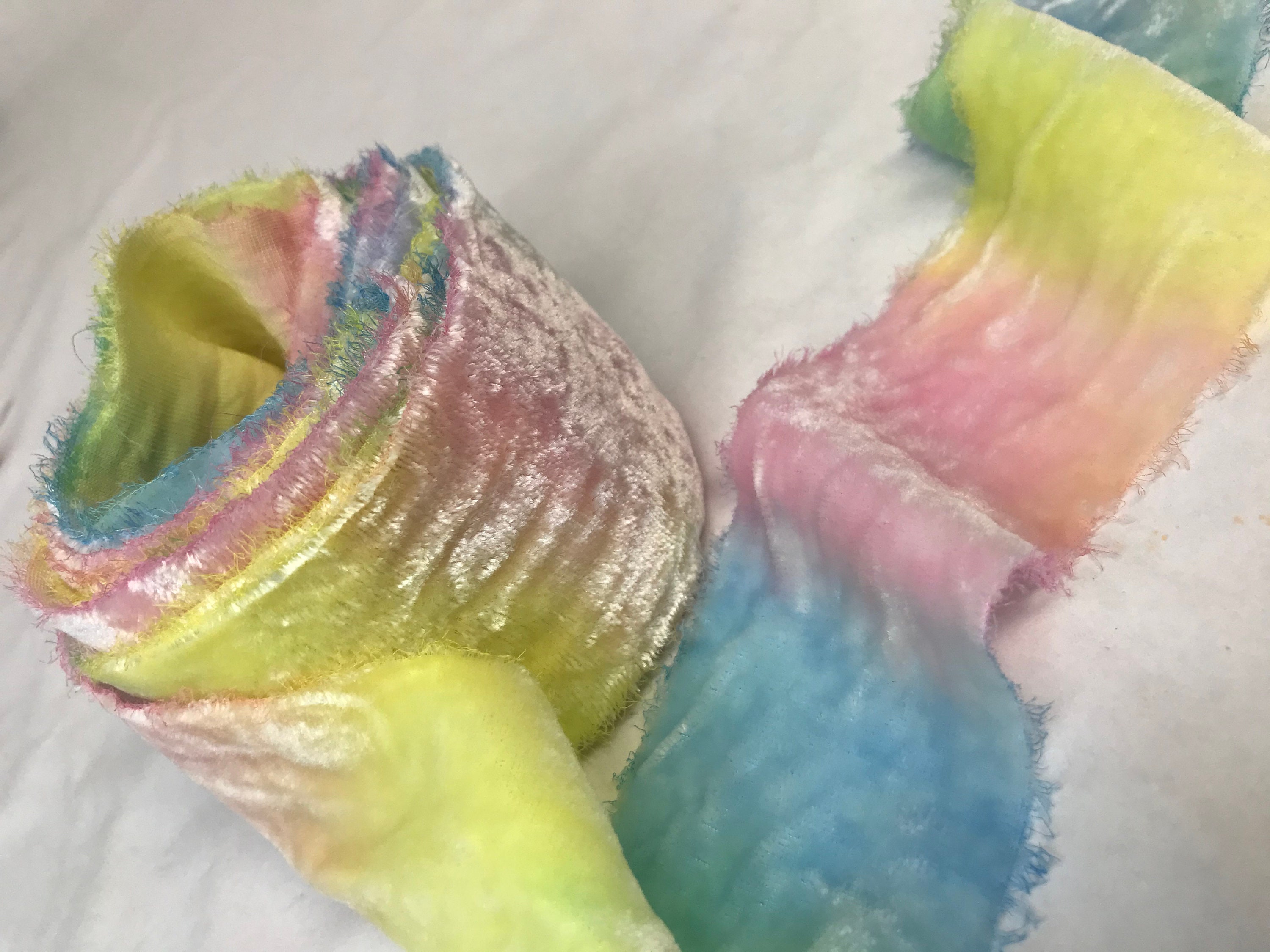 Silk Velvet Ribbon Pastel Rainbow | Etsy