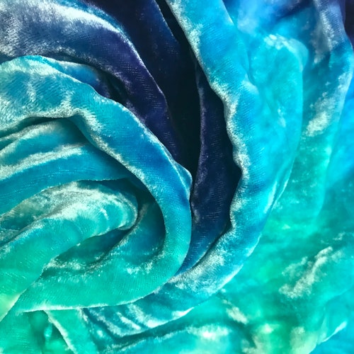 ROYAL TEAL BLUE Silk Velvet Fabric - Etsy