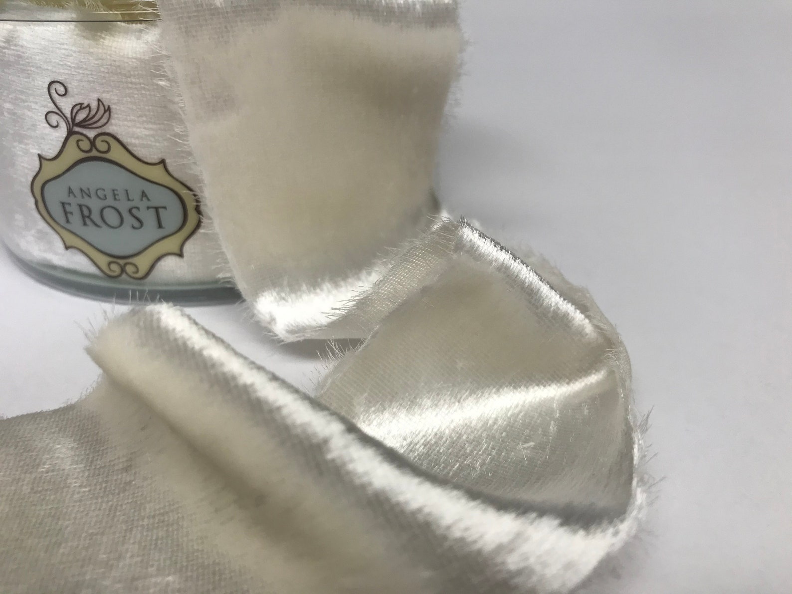 Silk Velvet Ribbon Snow - Etsy