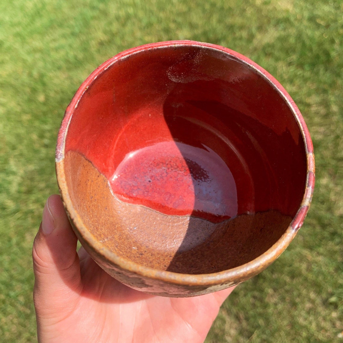 Cup - Pottery - Red & Brown - Etsy
