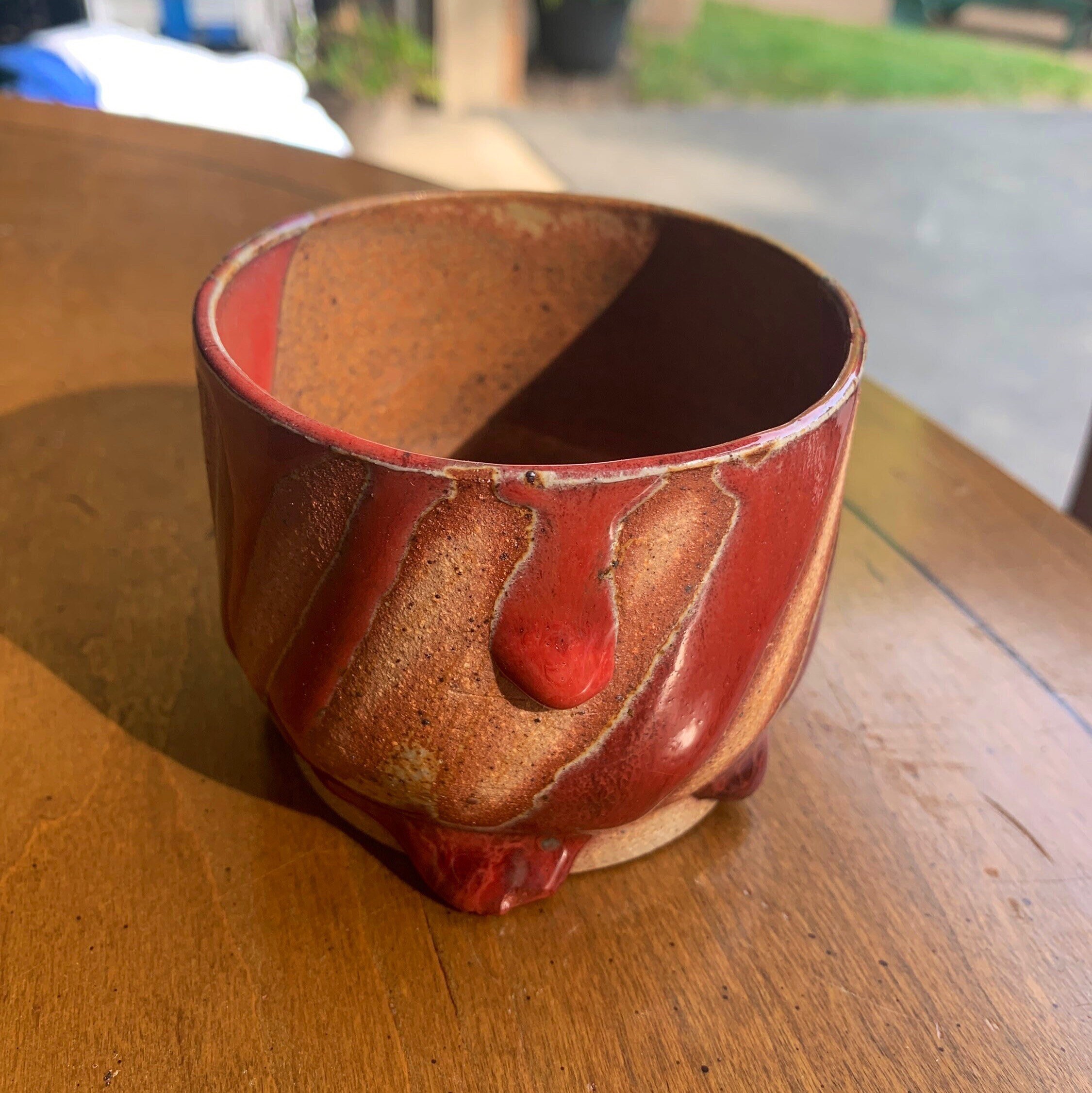 Cup - Pottery - Red & Brown - Etsy