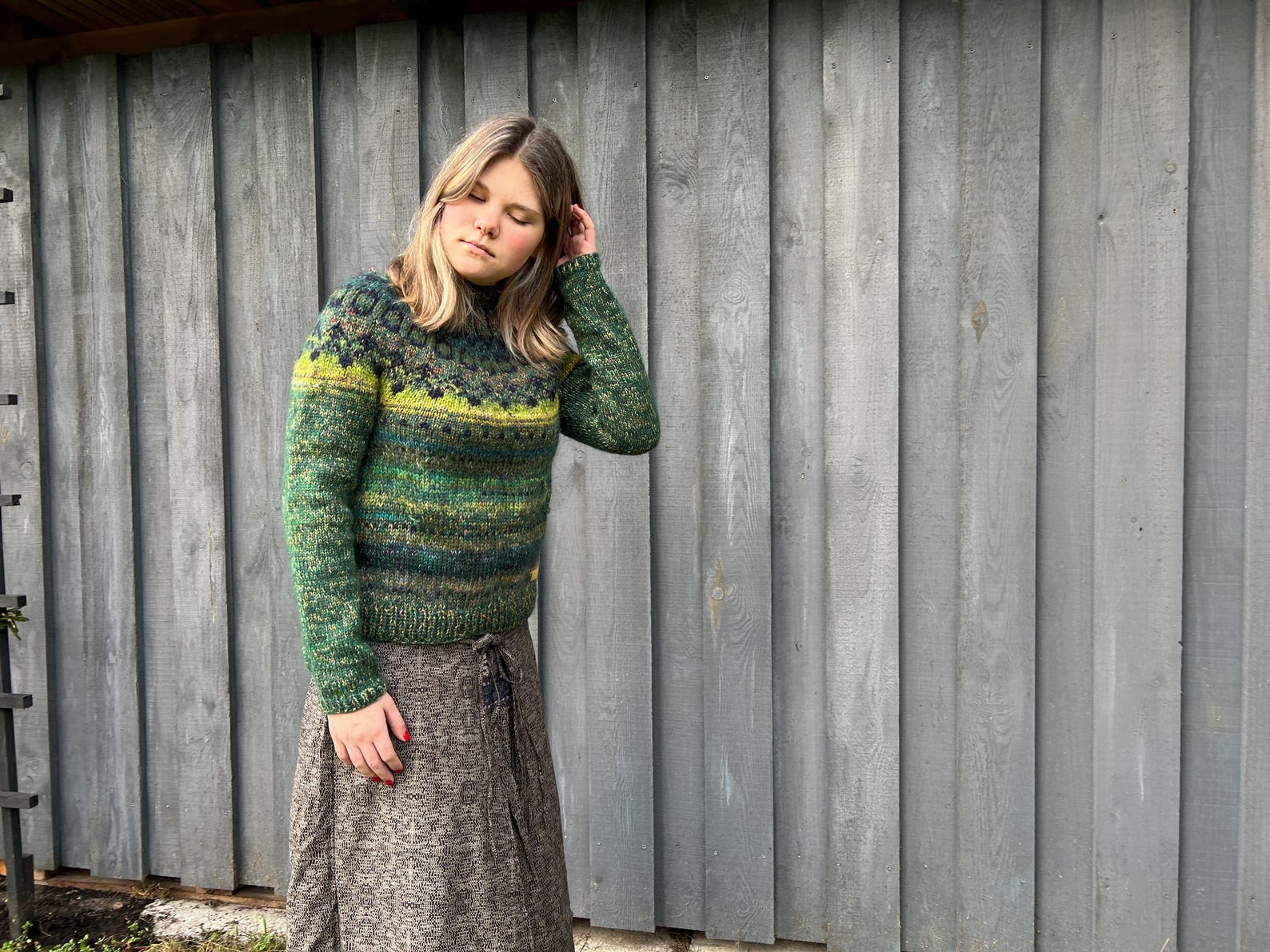 Handmade Knitted Icelandic Style Fair Isle Nordic Natural Kid Mohair ...