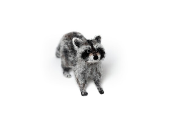 Needle Felted Raccoon - Etsy