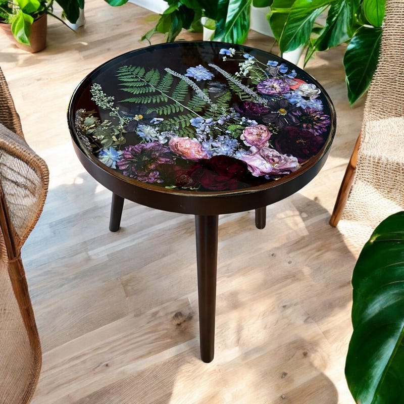 Rose Resin Table - Etsy