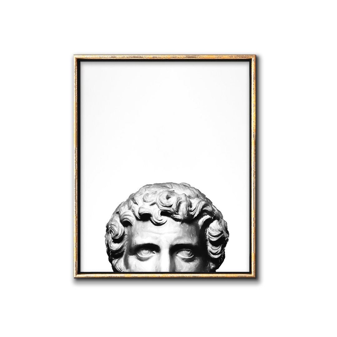 Peekaboo Roman Printable Artwork, Quirky Art Roman Statue Print ...