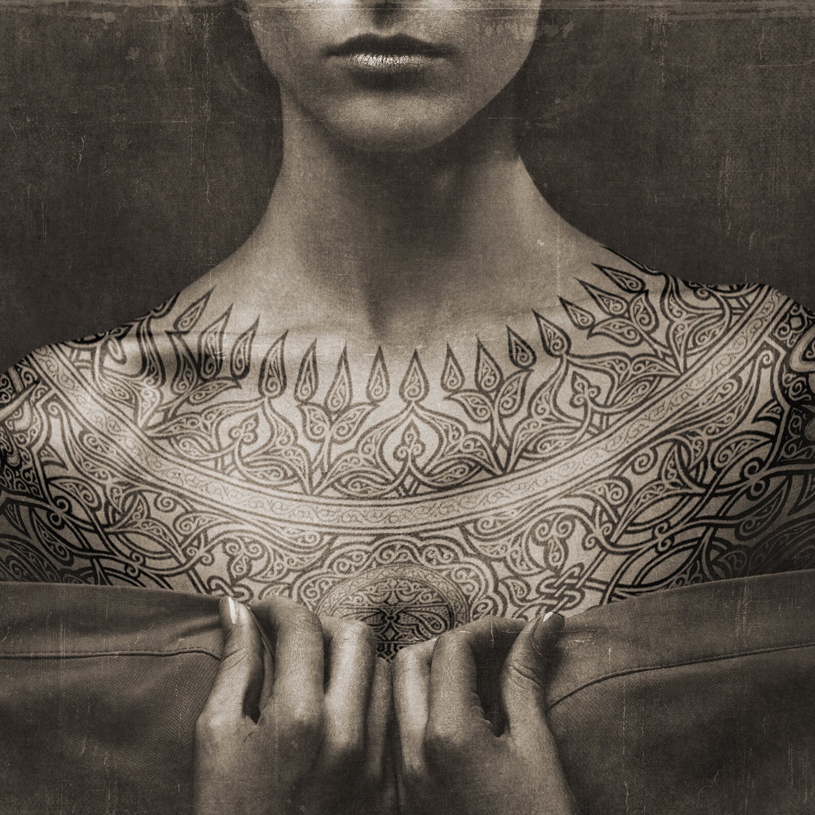 Dark Portrait Tattoo Print Downloadable Prints, Boho Chic Female ...