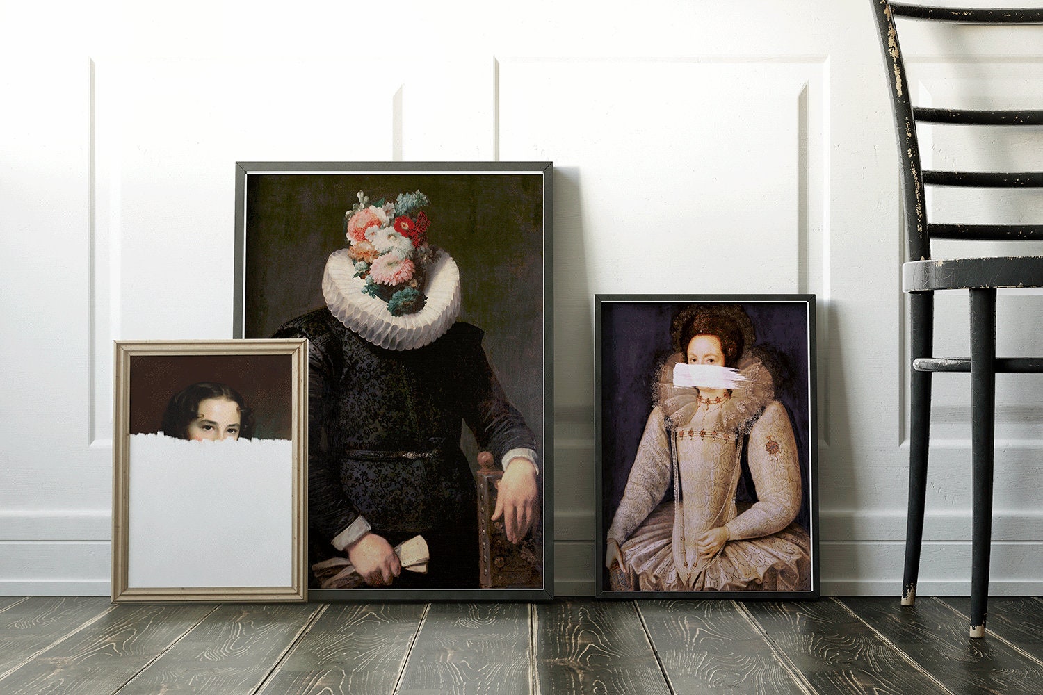 Altered Vintage Portrait Painting Downloadable Print Eclectic | Etsy