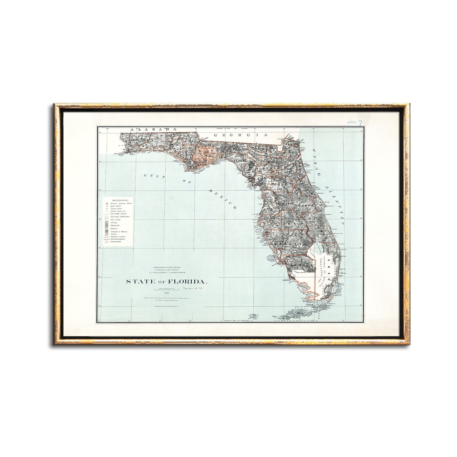 Map of Florida State Digital Prints Vintage Map Printable - Etsy