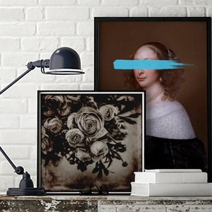 Altered Painting Portrait of a Woman Downloadable Prints - Brush Stroke ...
