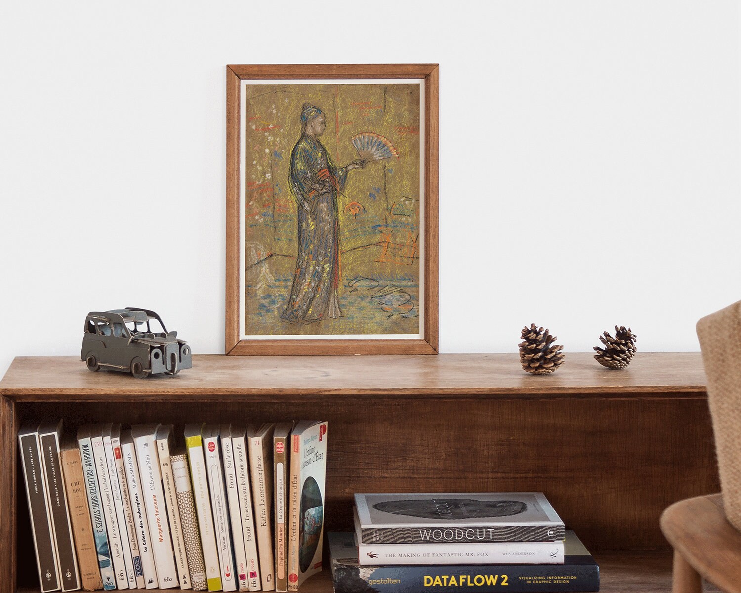 Chalk Pastel Drawing Printable Art, Vintage Poster of a Woman in a ...