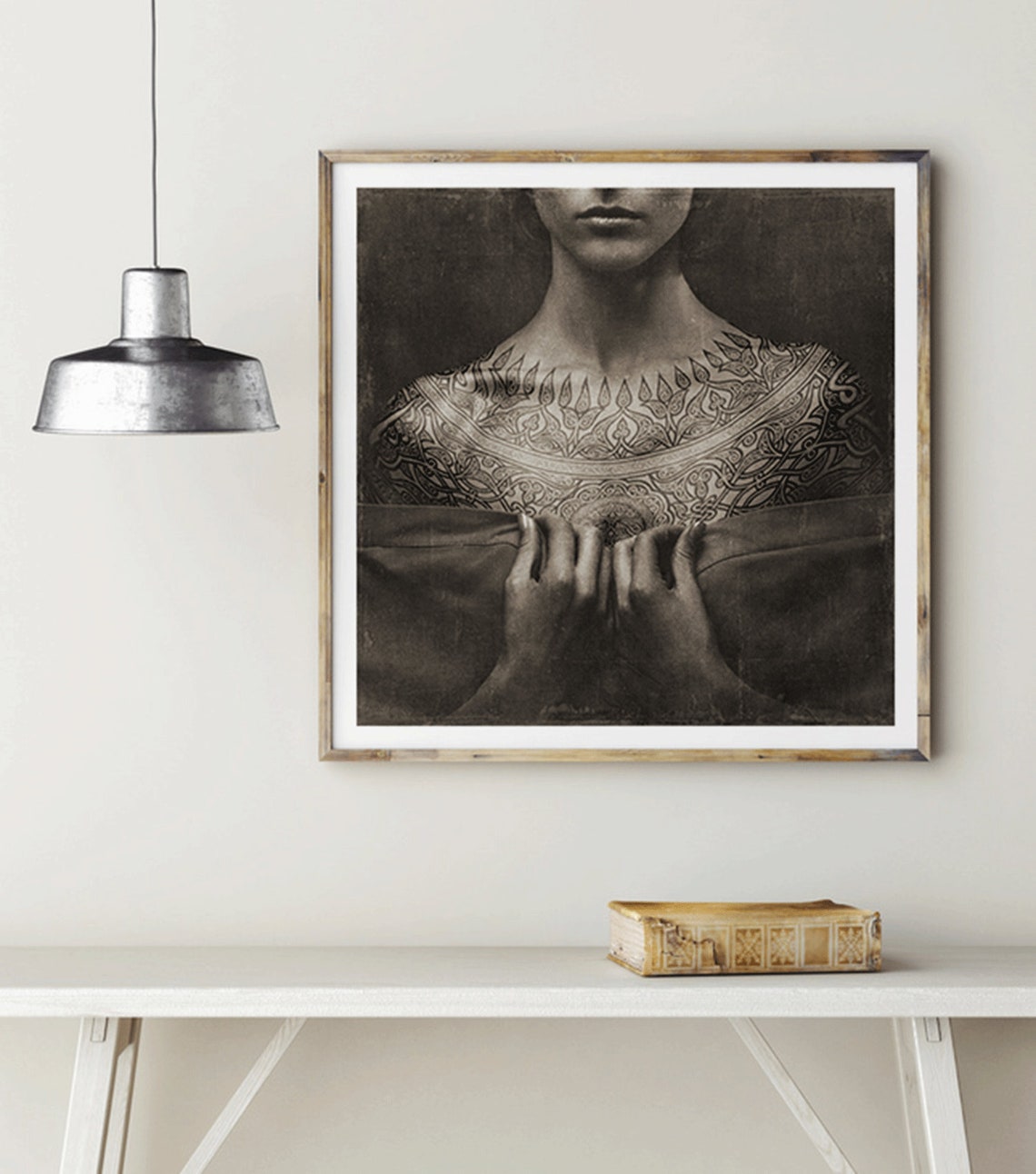 Dark Portrait Tattoo Print Downloadable Prints, Boho Chic Female ...
