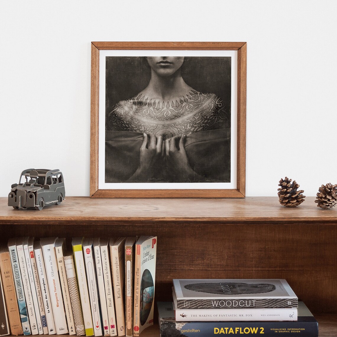 Dark Portrait Tattoo Print Downloadable Prints, Boho Chic Female ...