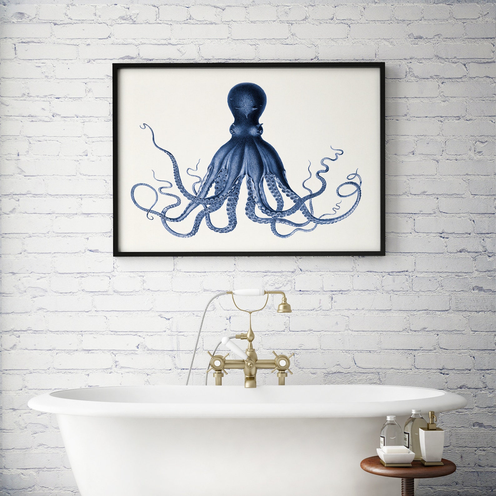 Blue Octopus Art Digital Prints Nautical Nursery Downloadable | Etsy