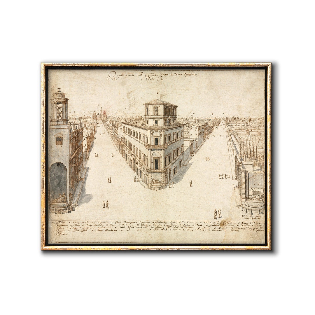 Rome Italy Vintage Architecture Poster Digital Prints, Ink ...
