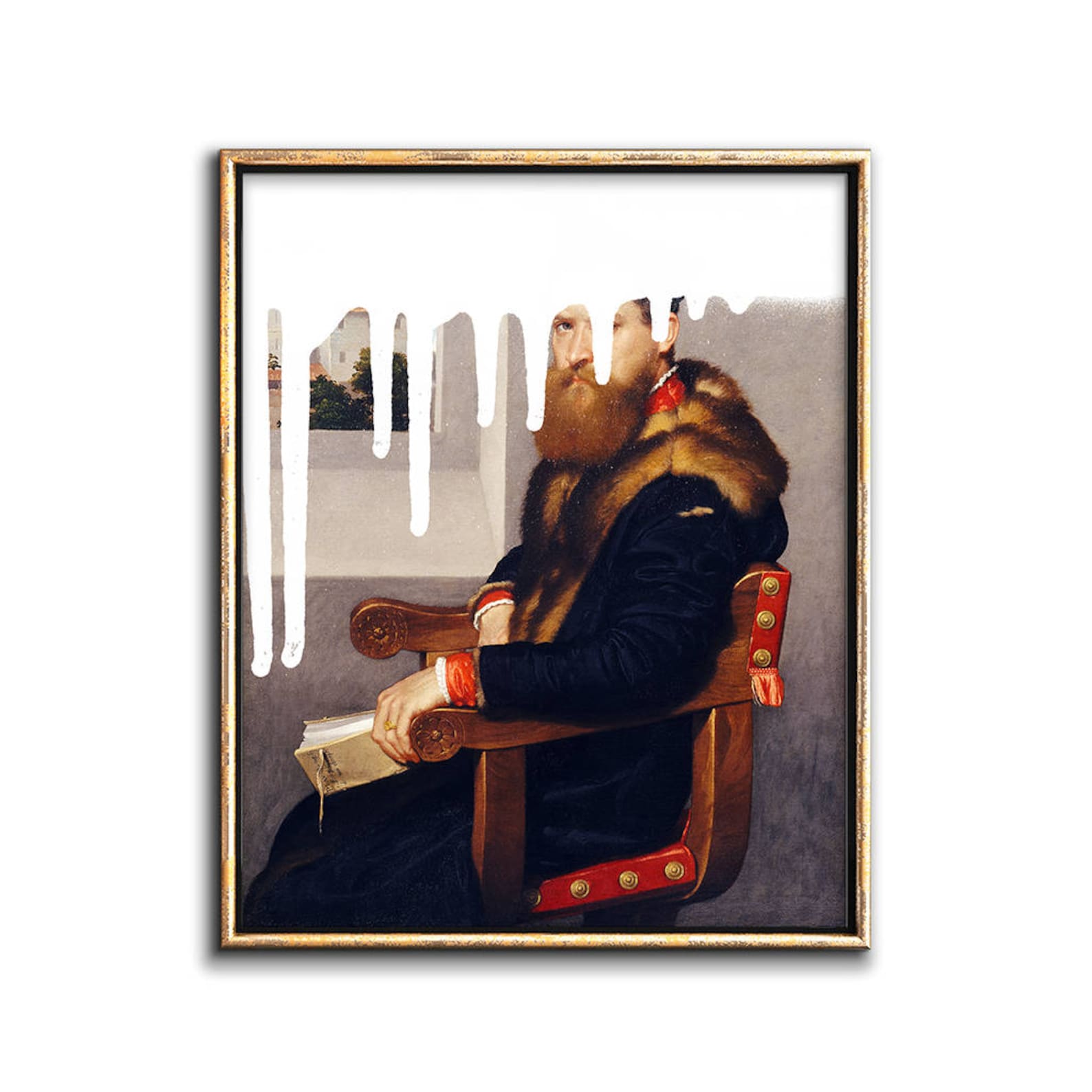 Destroyed Art Vintage Portrait Painting Downloadable Prints - Etsy