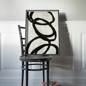 Abstract Modern Loops Digital Download, Neutral Acrylic Painting ...